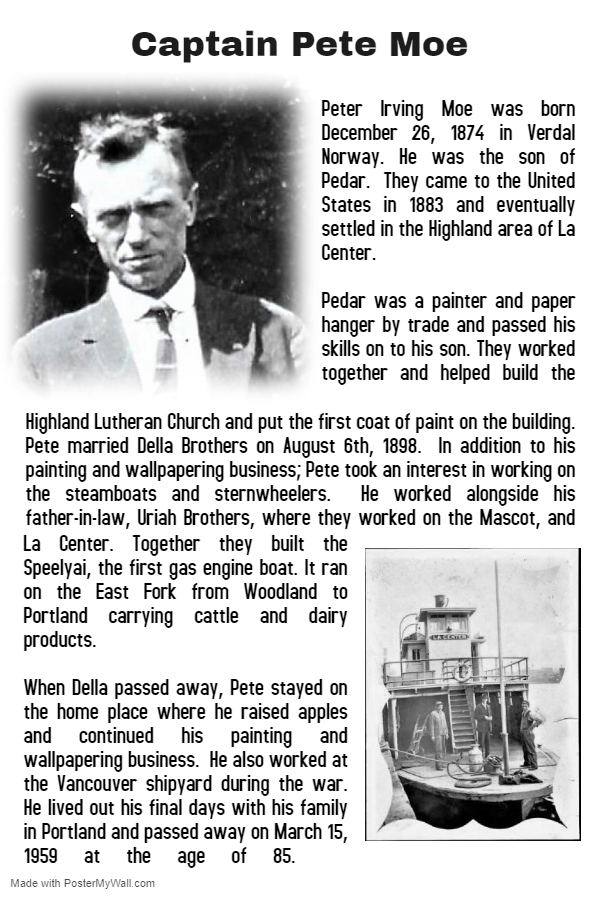 Pete Moe | La Center Historical Museum
